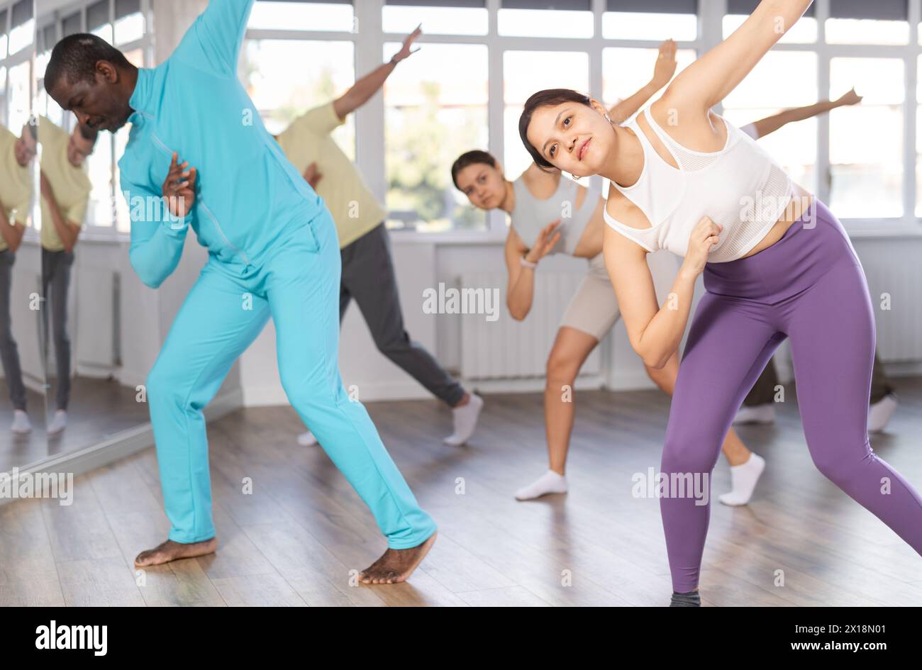 Group of people dancing hip hop Stock Photo - Alamy