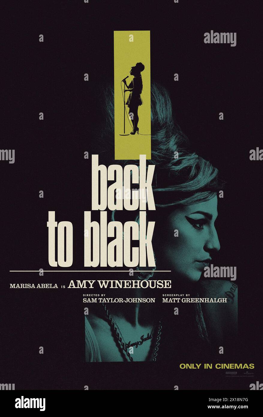 BACK TO BLACK, British poster, Marisa Abela as Amy Winehouse, 2024 ...