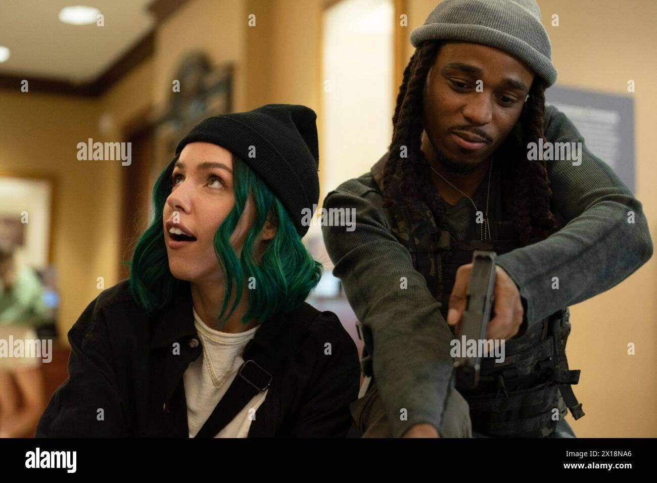 CASH OUT, from left: Natali Yura, Quavo, 2024. © Saban Films /Courtesy ...