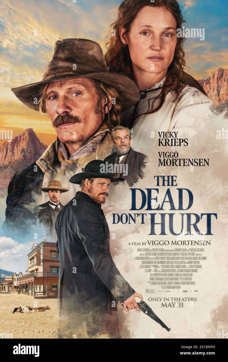 THE DEAD DON'T HURT, poster, top from left: Viggo Mortensen, Vicky ...