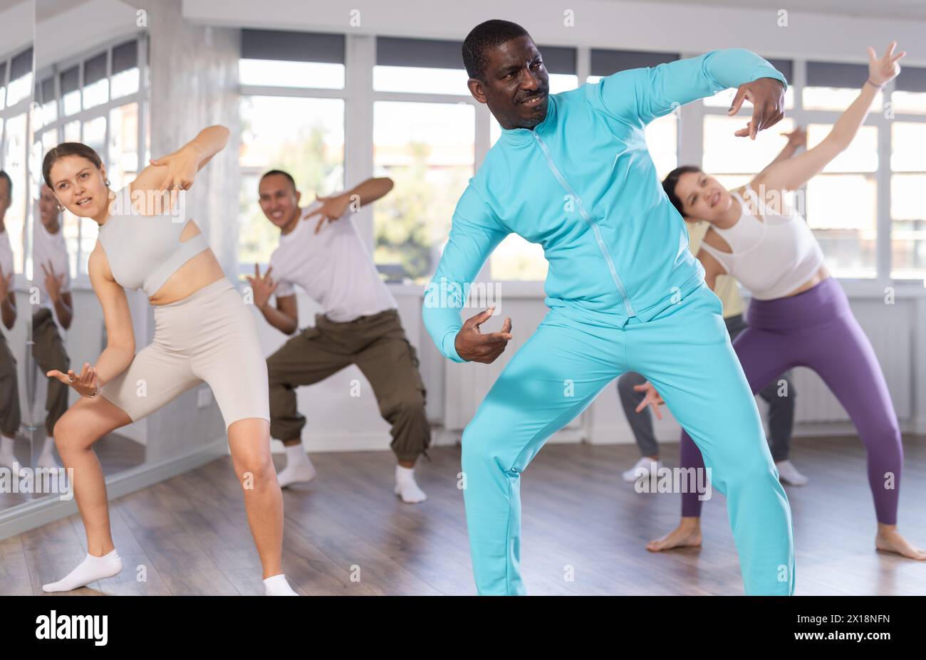 Group of people dancing hip hop Stock Photo - Alamy