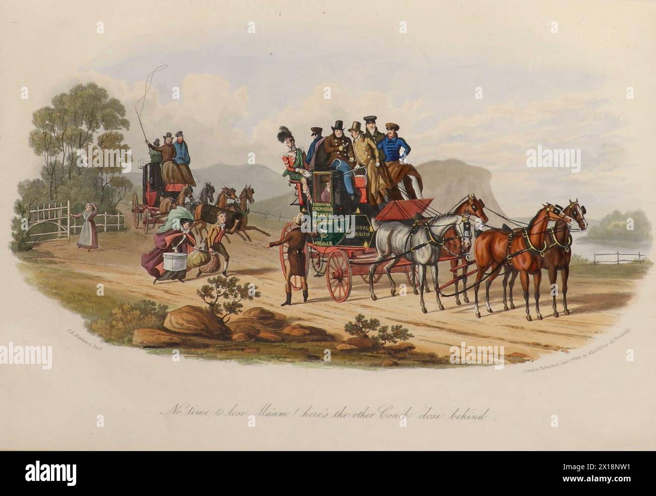 "No time to lose Ma'am! here's the other coach close behind" Vintage ...