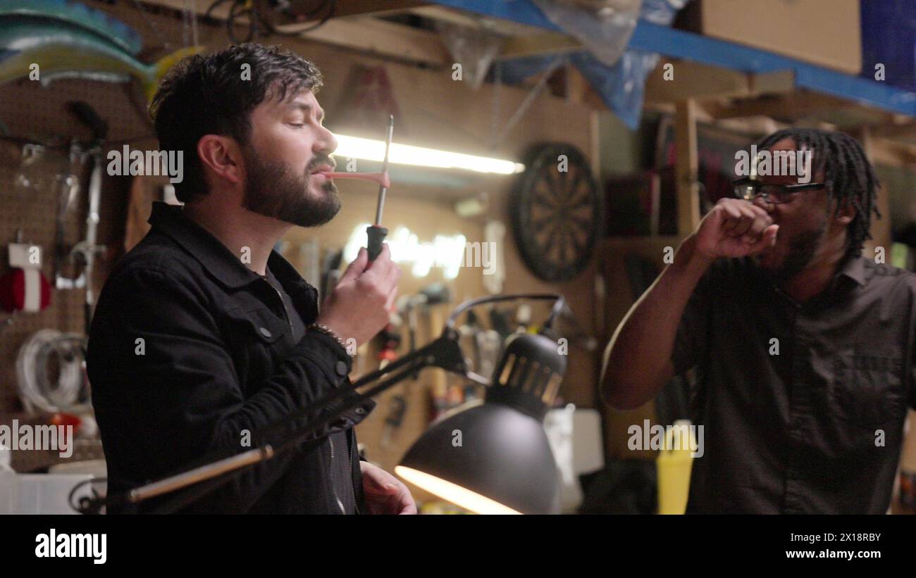 THE MAGIC PRANK SHOW WITH JUSTIN WILLMAN, from left: Stuart MacLeod ...