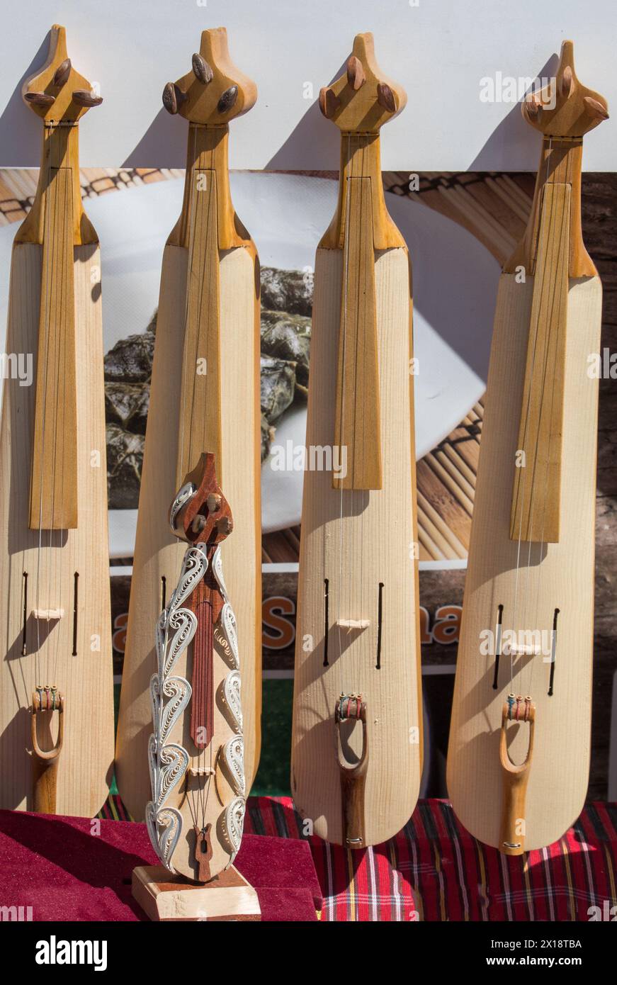 Set of models of musical instruments kemancha made of wood Stock Photo ...
