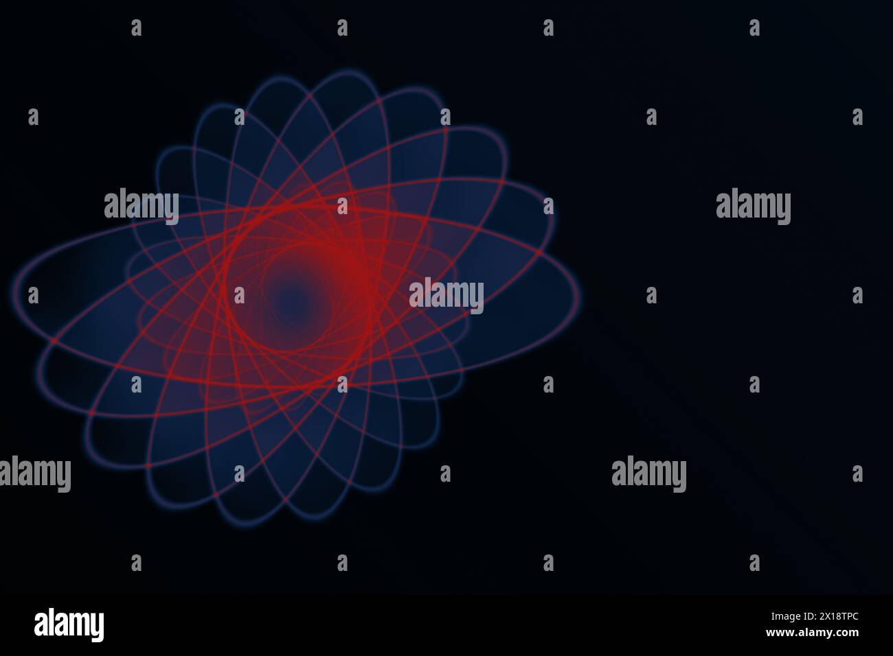 Atomic energy symbol. Electrons moving on orbits Atomic energy concept ...