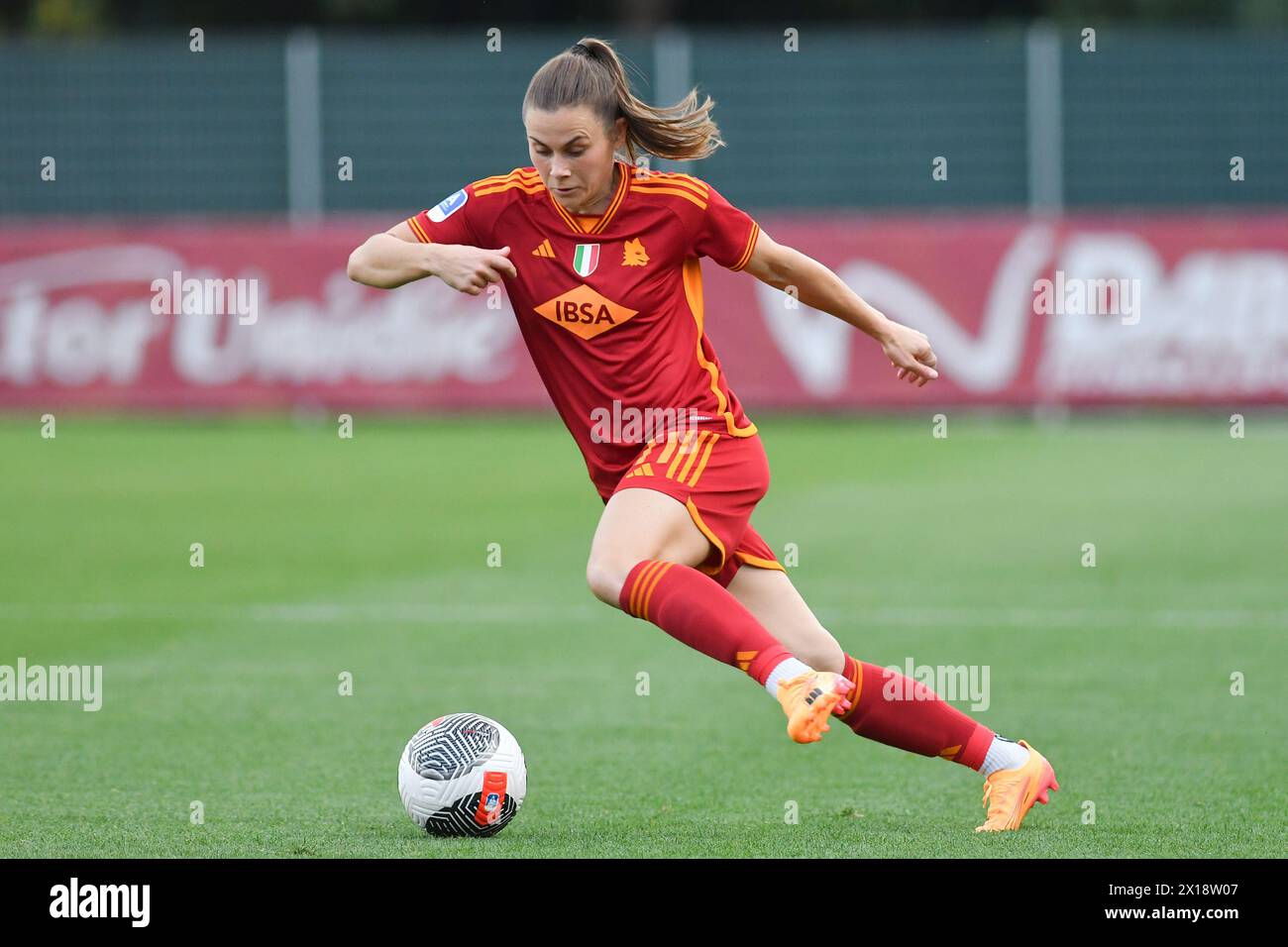 Roma, Lazio. 15th Apr, 2024. Emilie Haavi of AS Roma during the Serie A ...