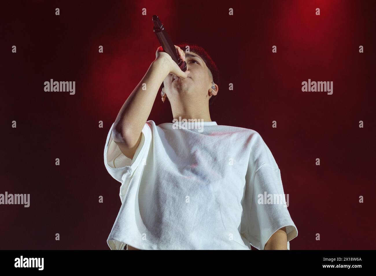 Milo J performs during the concert at VistaAlegre in Madrid, March 15 ...