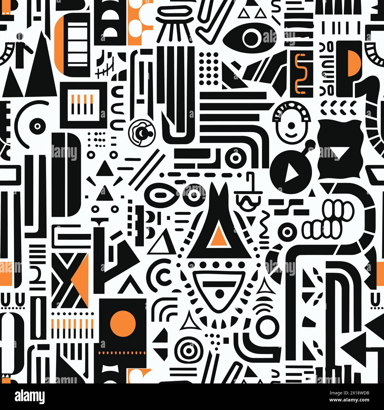 Abstract asymmetrical geometric vector pattern illustration, modern ...