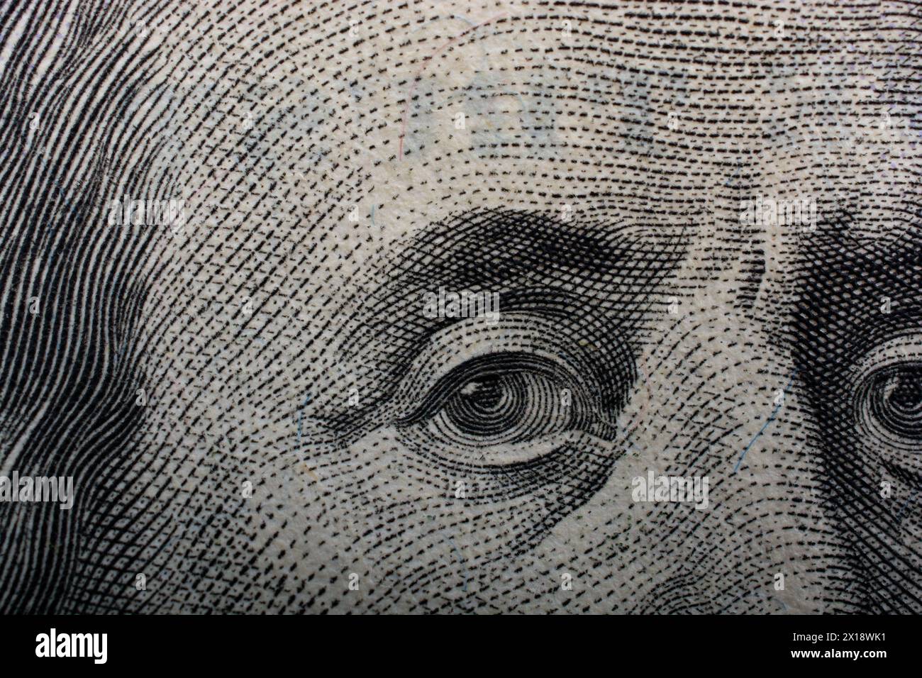 Benjamin Franklin, close-up of a hundred dollar bill, texture. Business ...