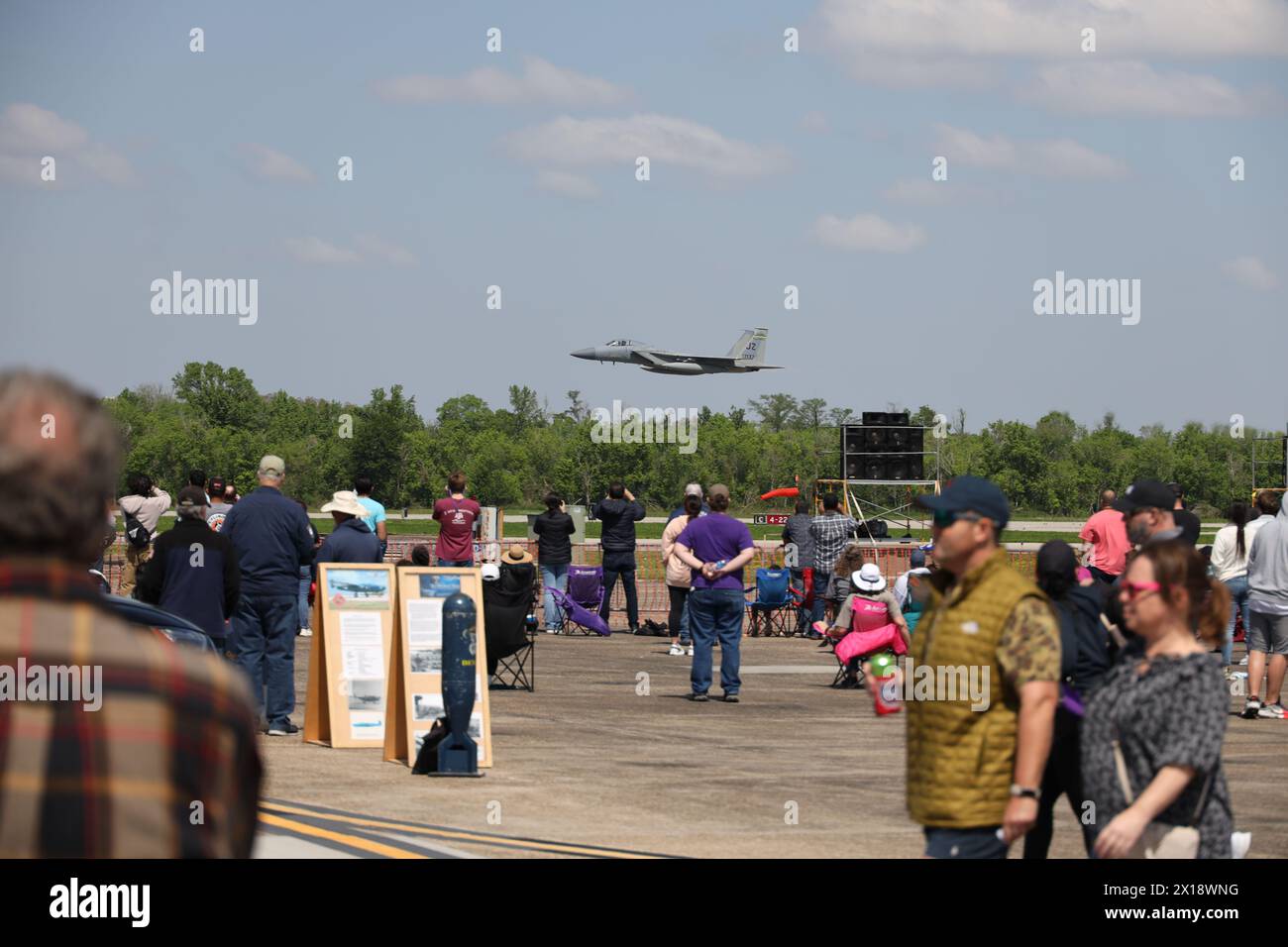 A pilot takes off from a runway during the 2024 New Orleans Air Show ...
