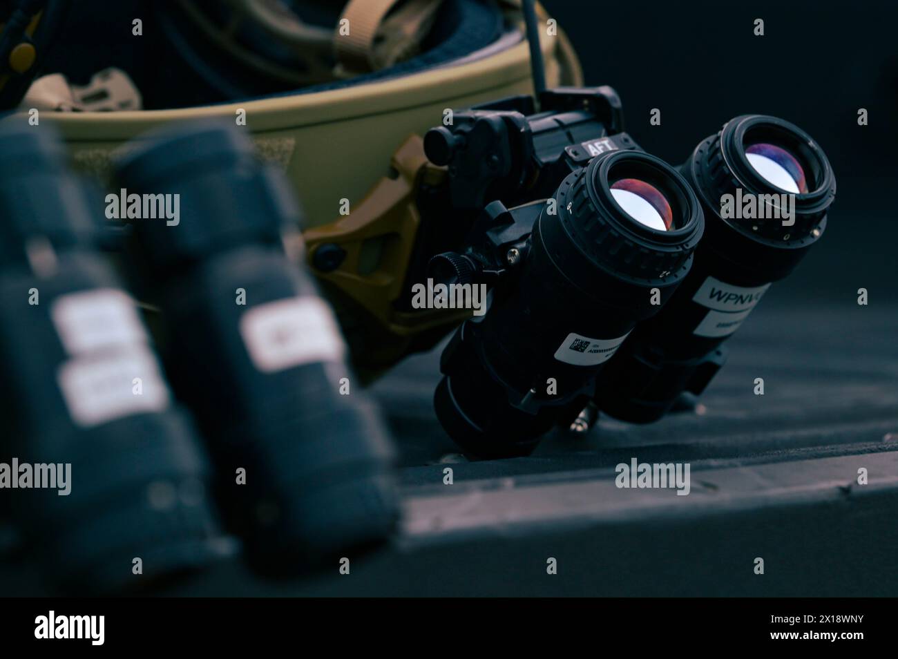 Night vision lenses are displayed during Exercise Emerald Warrior Spiral at the Eglin Range ...