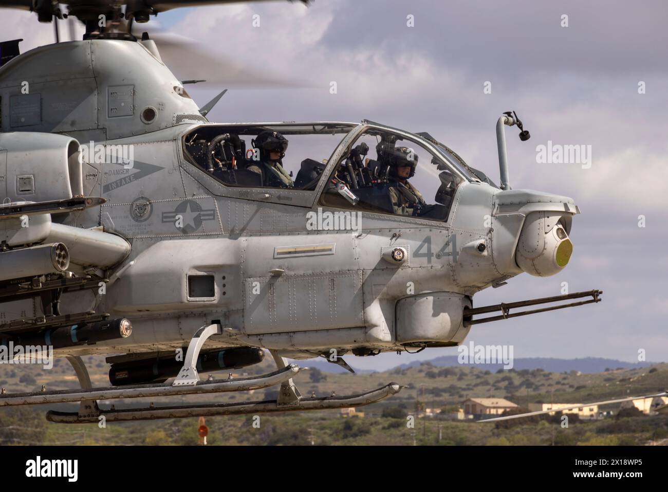 U.S. Navy Vice Adm. Daniel L. Cheever, Commander, Naval Air Forces, right, and U.S. Marine Corps ...