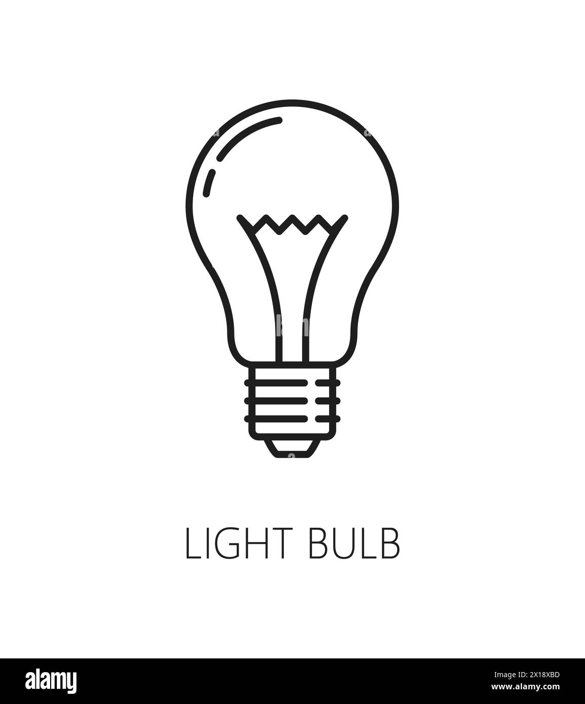 Electric halogen light bulb or lamp outline icon. Office or home ...