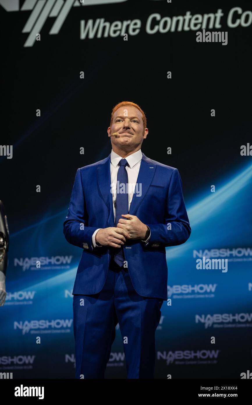 LAS VEGAS, Nevada - Daniel Anstandig speaking at NAB 2024 at Lass Vegas ...