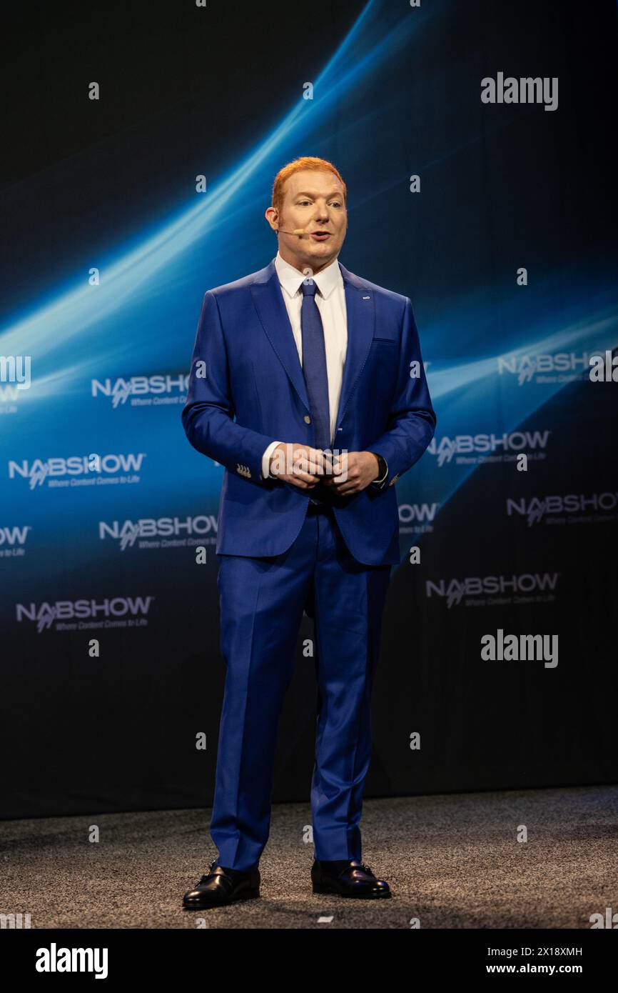 LAS VEGAS, Nevada - Daniel Anstandig speaking at NAB 2024 at Lass Vegas ...