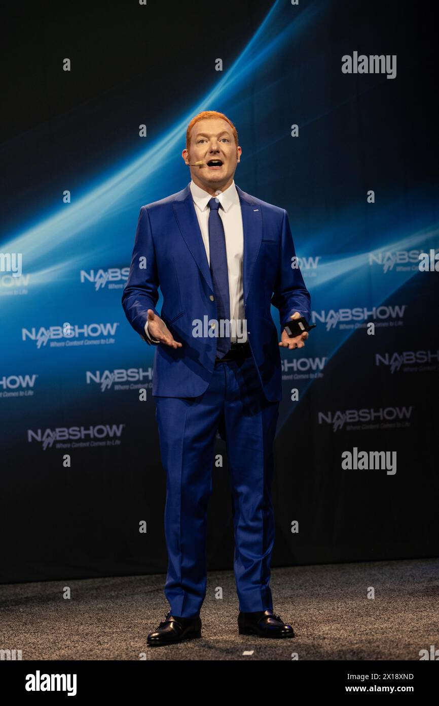 LAS VEGAS, Nevada - Daniel Anstandig speaking at NAB 2024 at Lass Vegas ...