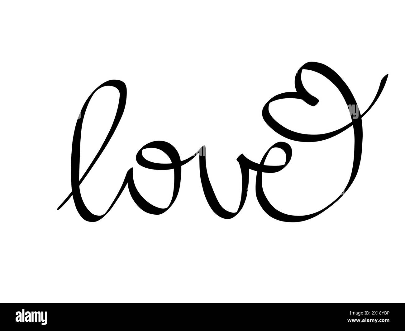 LOVE word hand drawn lettering. . Valentine s Day Stock Photo - Alamy