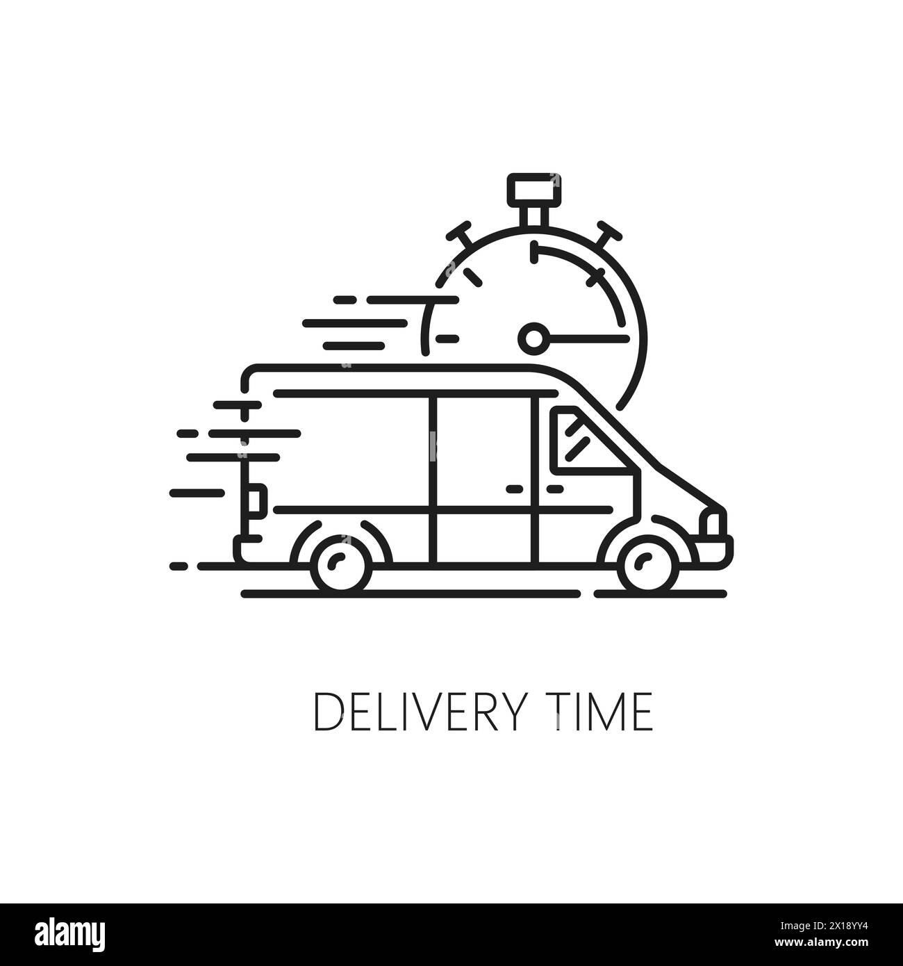 Delivery time line icon for logistics of order shipping service, vector ...