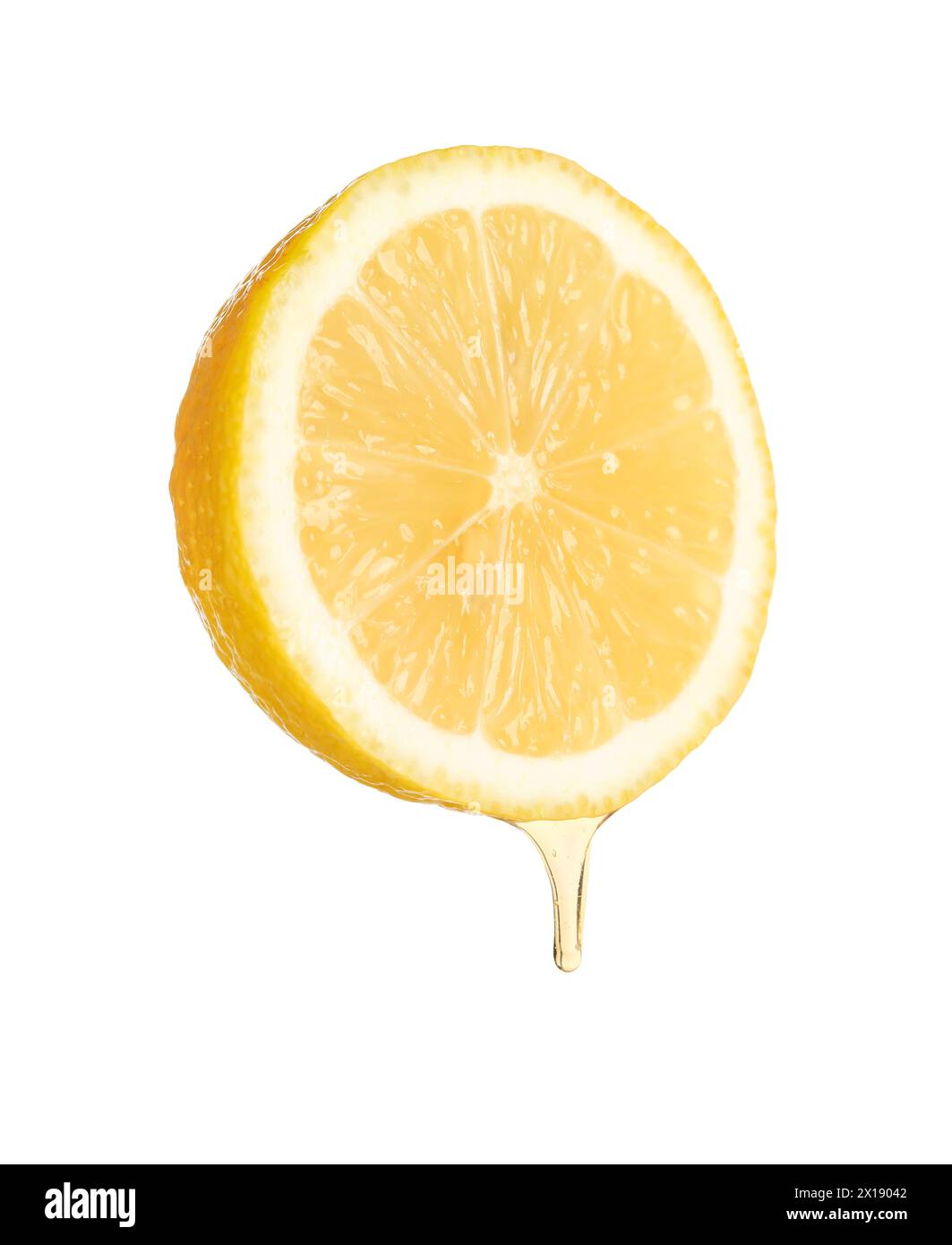 Juice dripping from half of lemon isolated on white Stock Photo - Alamy