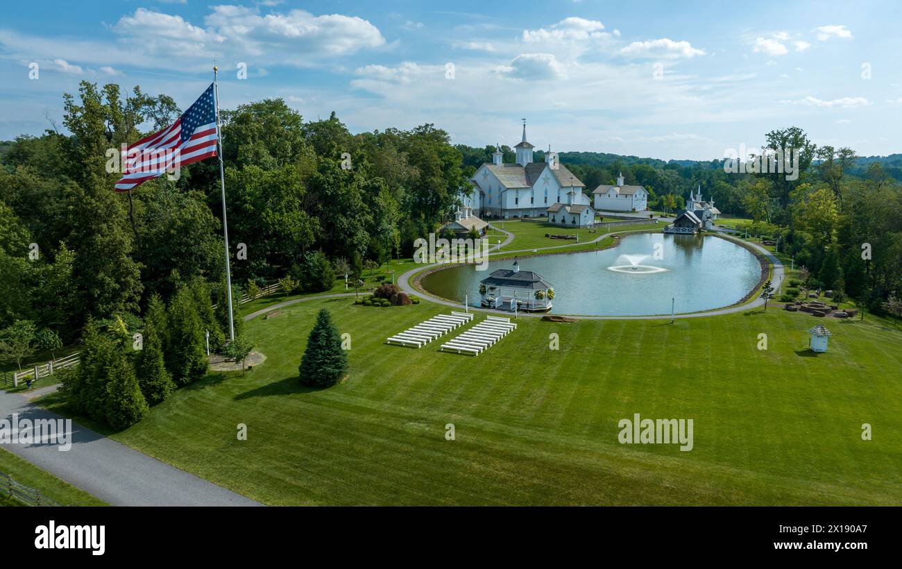 Elizabethtown, Pennsylvania, USA, August 11, 2023 - Aerial View Of A ...