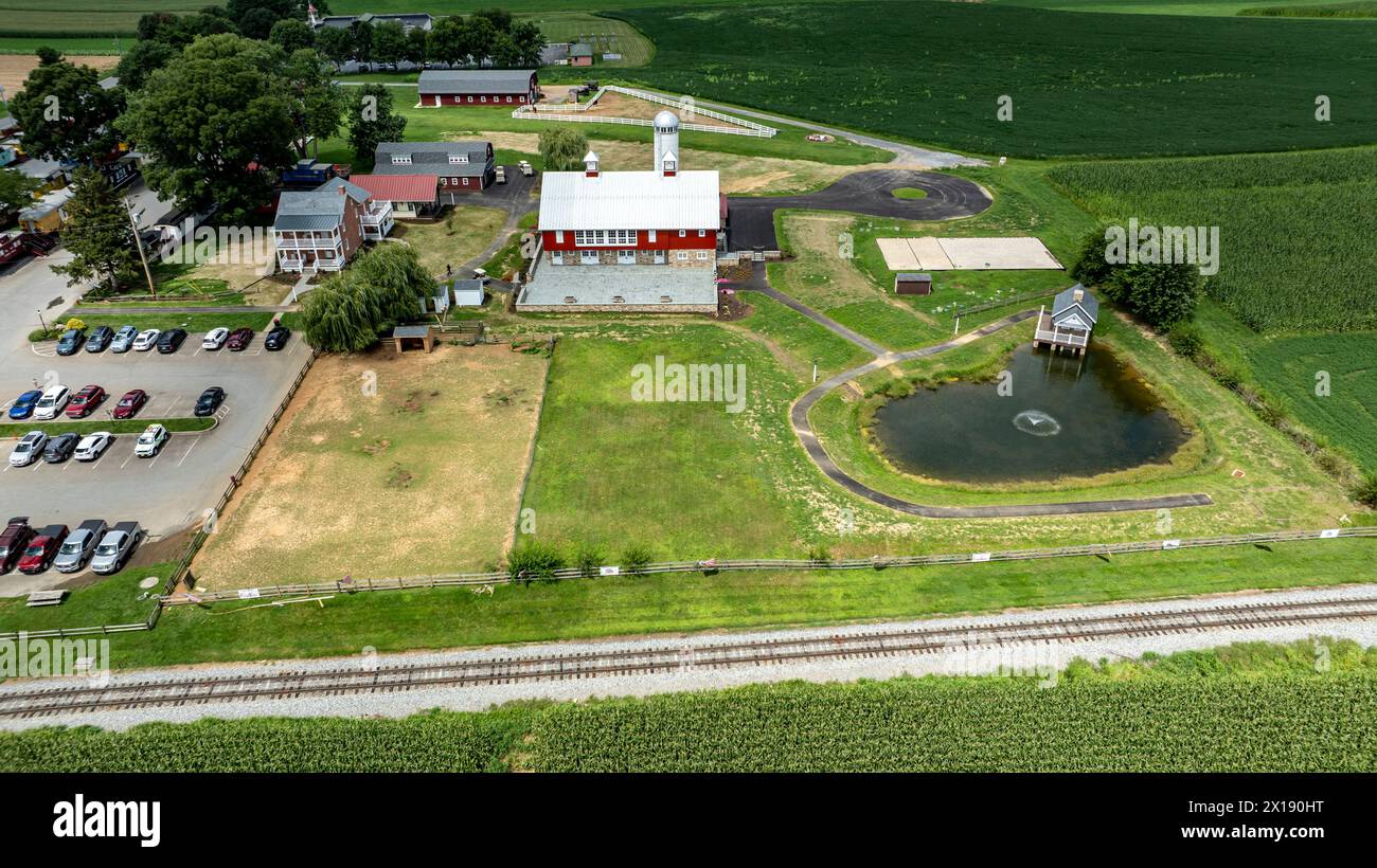 Ronks, Pennsylvania, August 15, 2023 - Captured from above, this photo ...