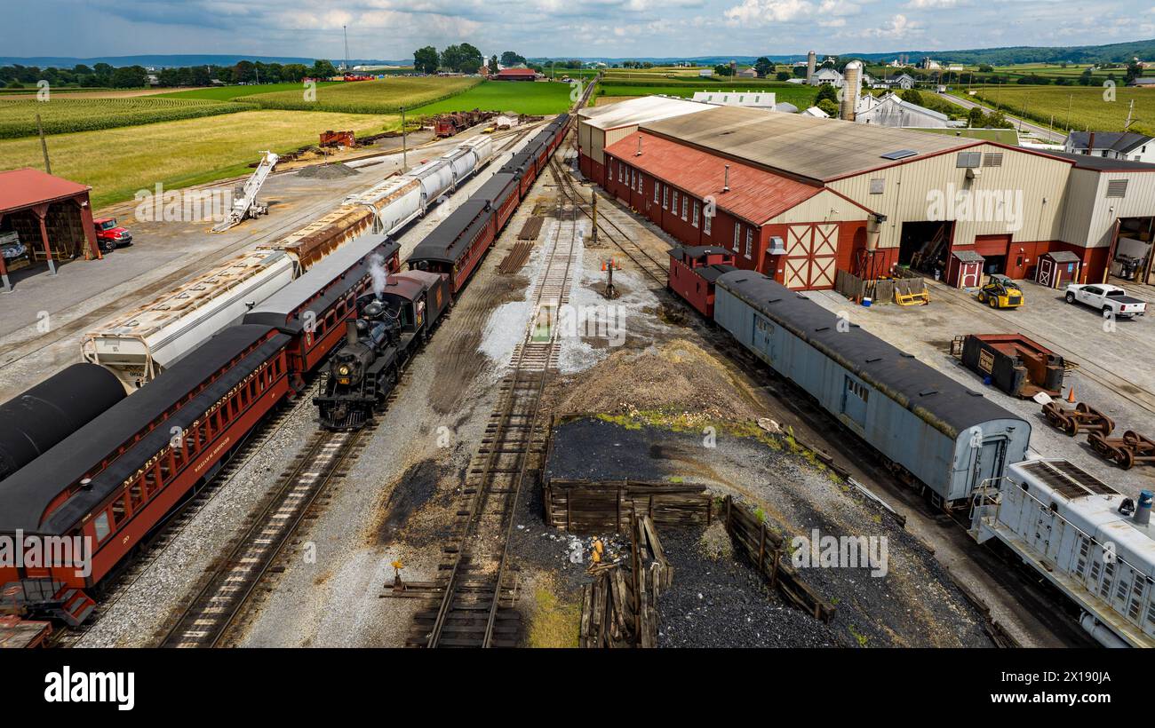 Strasburg, Pennsylvania, August 15, 2023 - Captured from above, a ...