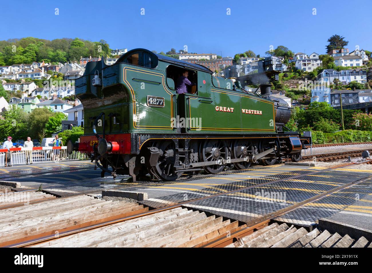 England, Devon, GWR Steam Locomotive No. 4277 'Hercules' at Kingswear ...