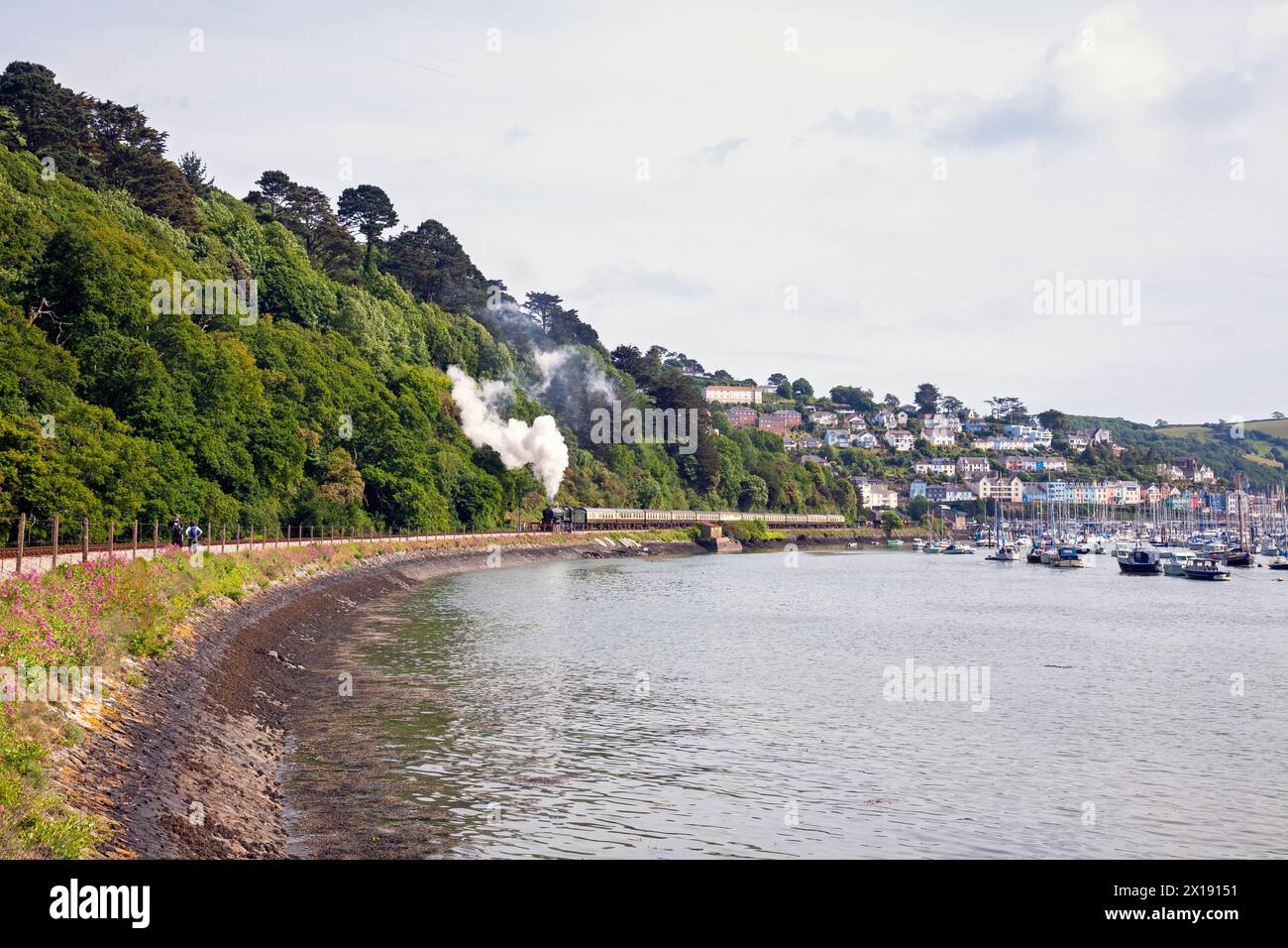 England, Devon, GWR Steam Locomotive No. 6024 'King Edward I' departing ...