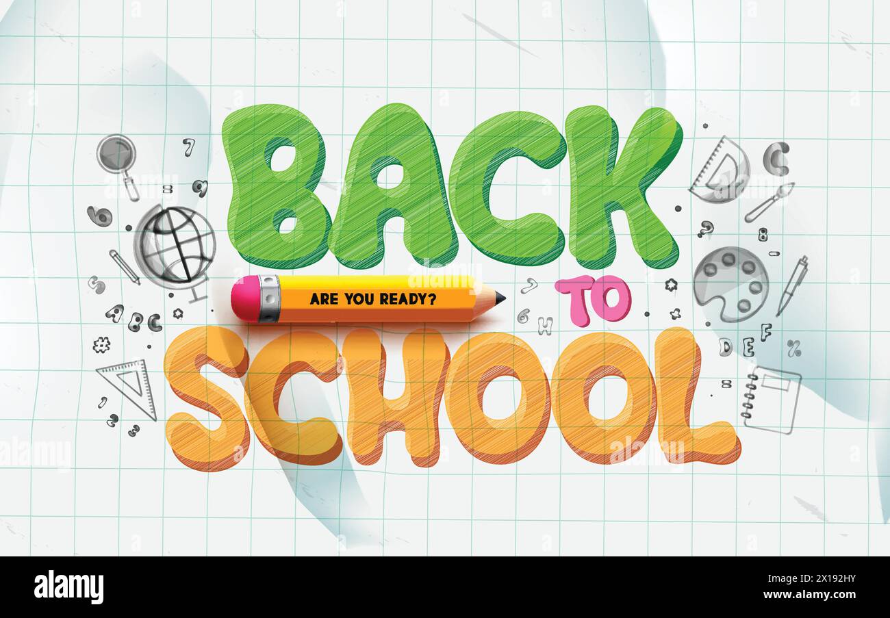 Back to school text vector design. Back to school greeting typography ...