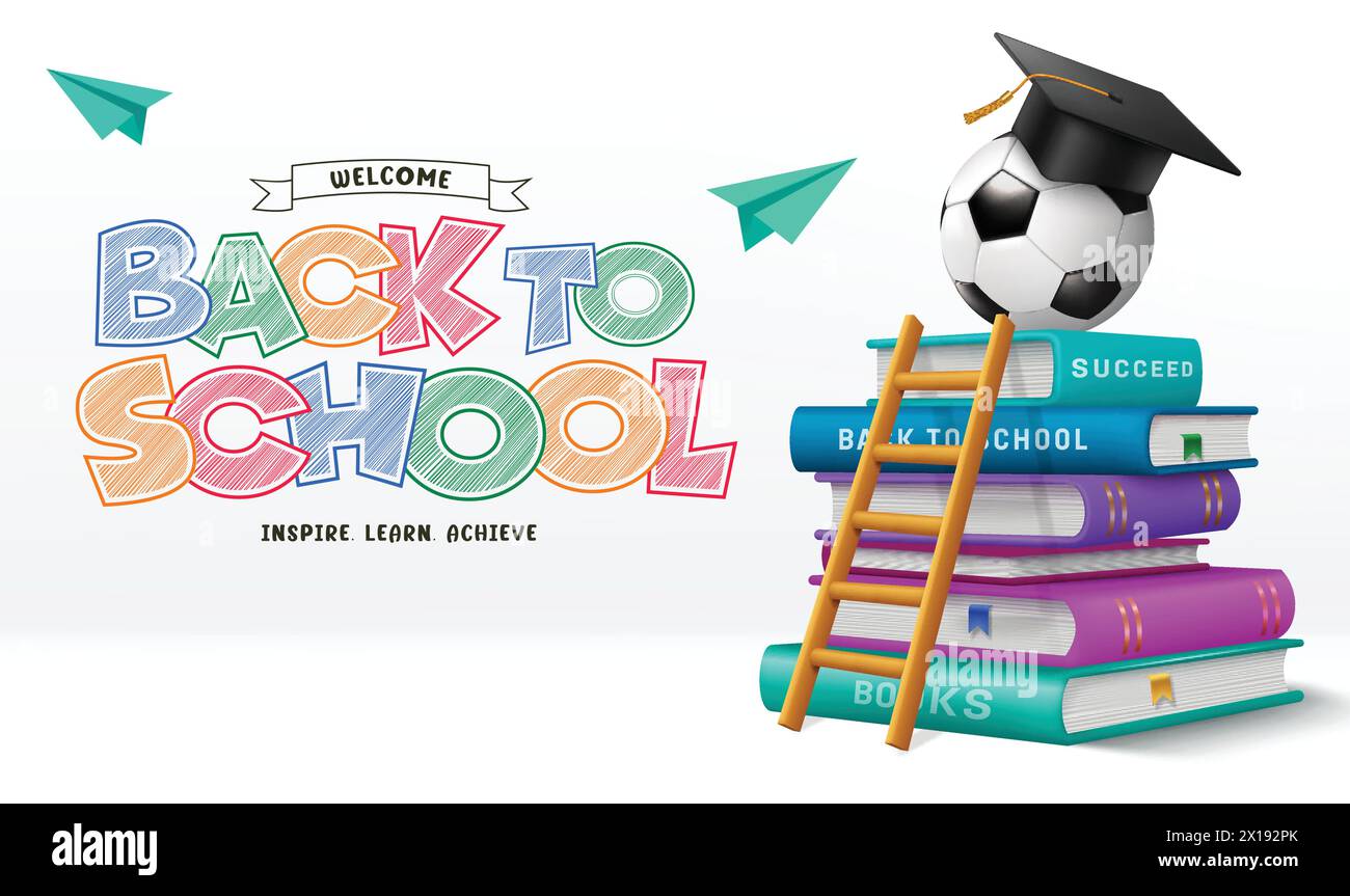 Back to school vector design. Welcome back to school greeting with ...
