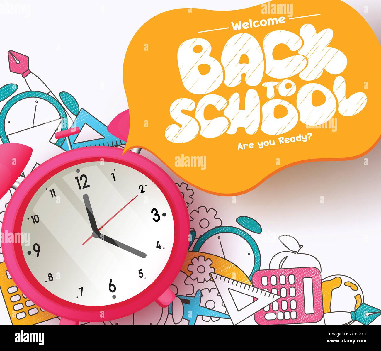 Back to school text vector template. Welcome back to school greeting in ...
