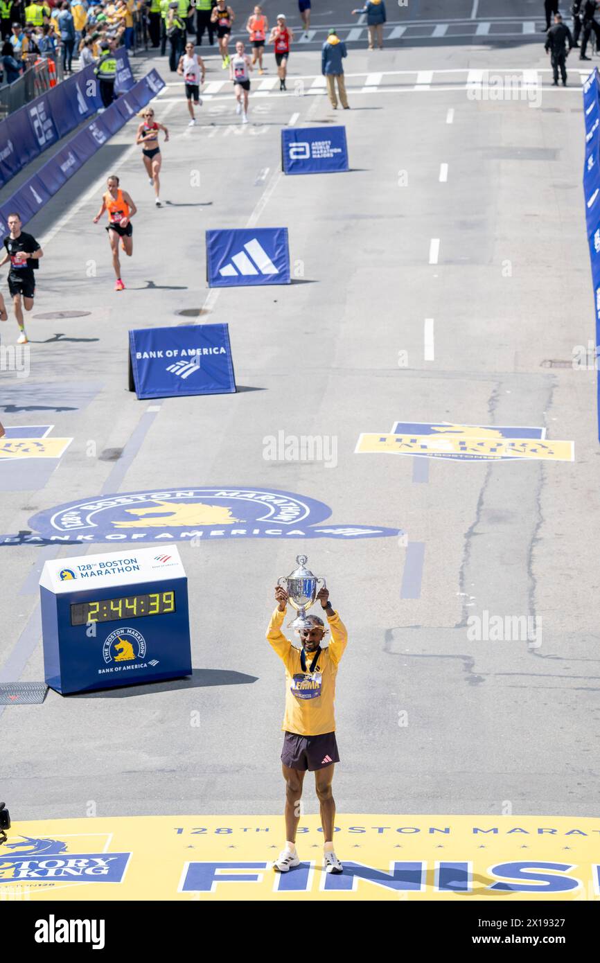 Boston, Massachusetts, USA April 15, 2024 Sisay Lemma od Ethiopa with ...