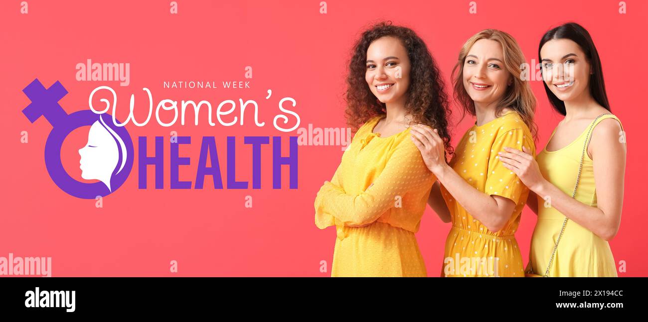 Banner For National Womens Health Week With Group Of Beautiful Ladies