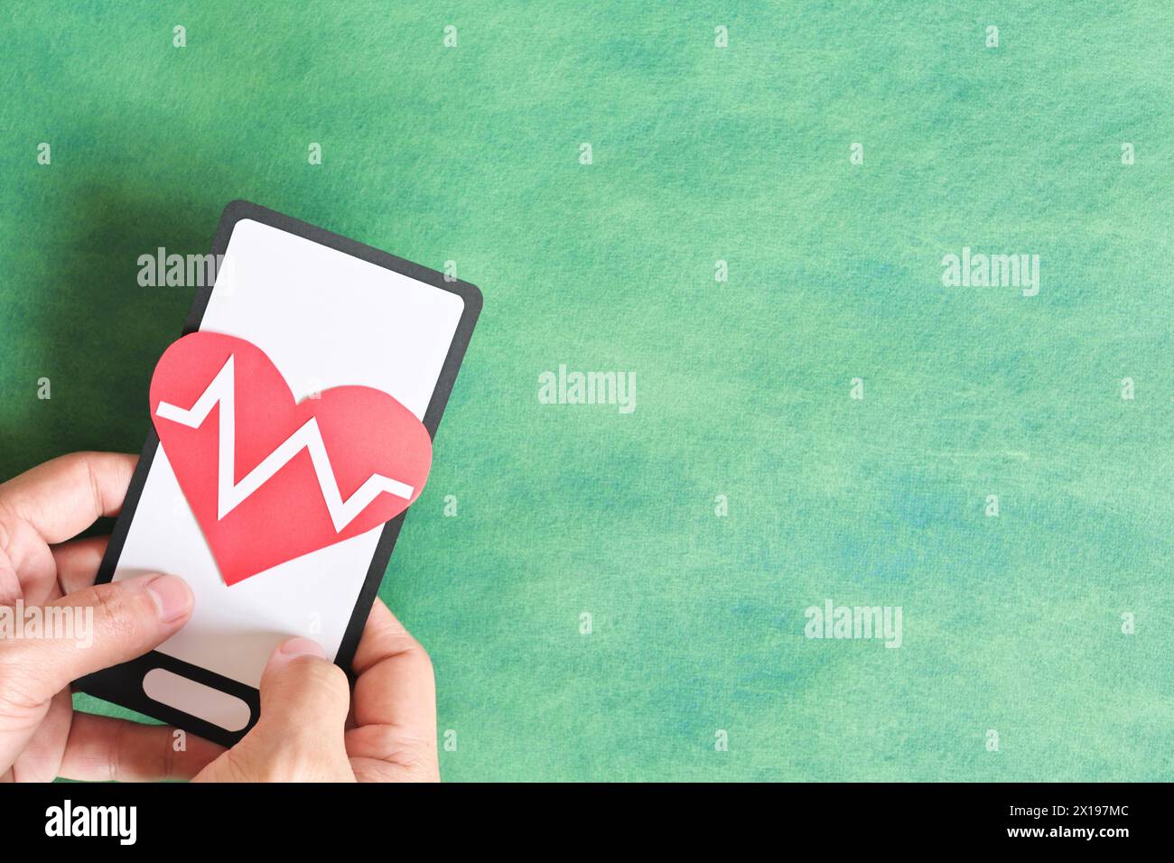 Human hand holding mobile phone with healthcare icon. Digital health ...