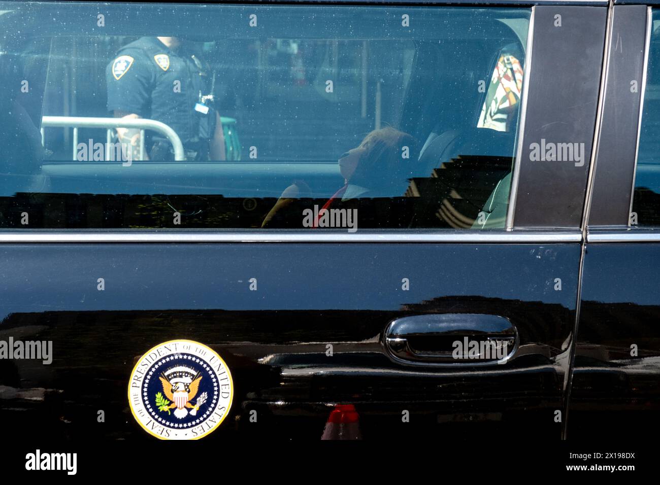New York, United States. 15th Apr, 2024. A Pro-Trump truck covered with ...