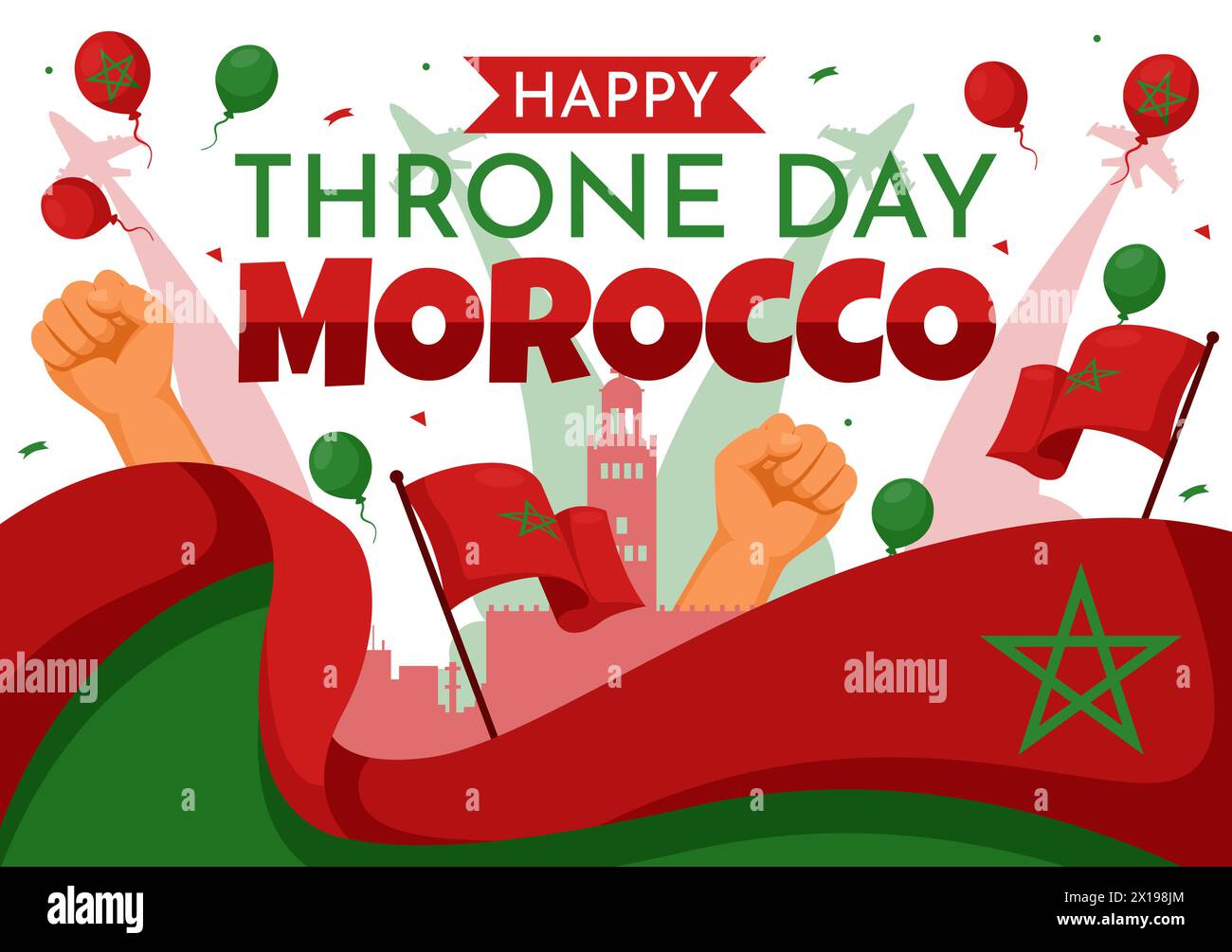 Happy Morocco Throne Day Vector Illustration on July 30 with Waving ...