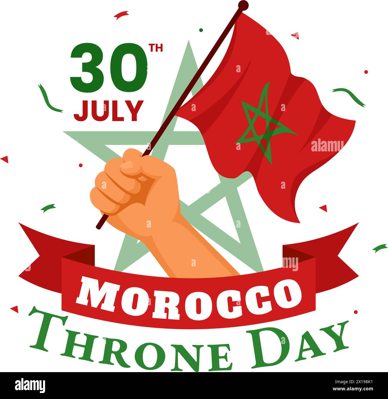 Happy Morocco Throne Day Vector Illustration on July 30 with Waving ...