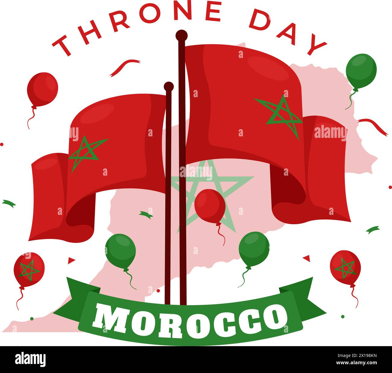 Happy Morocco Throne Day Vector Illustration on July 30 with Waving ...
