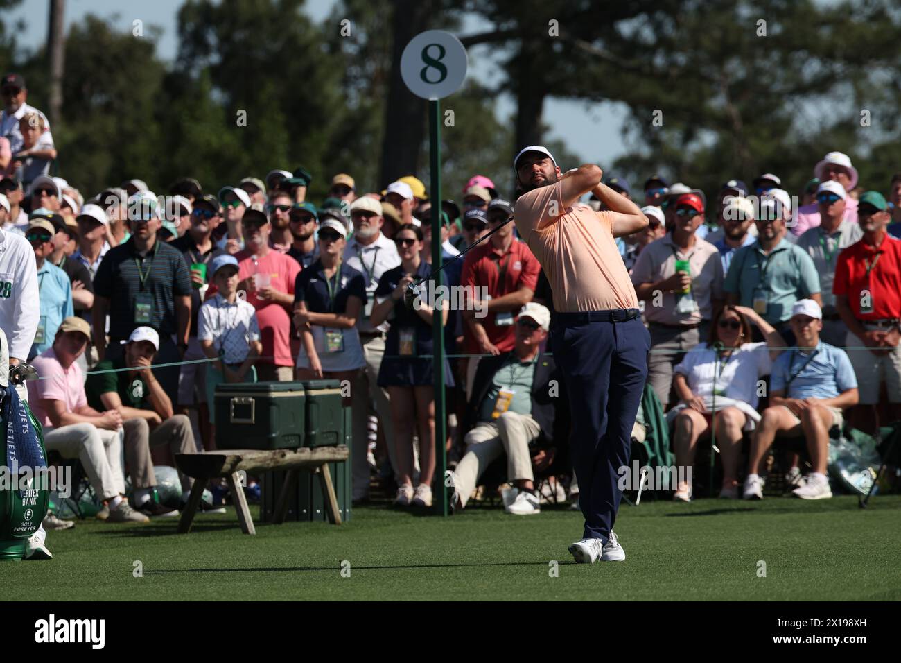 United States' Scottie Scheffler on the 8th hole during the day 4 of ...