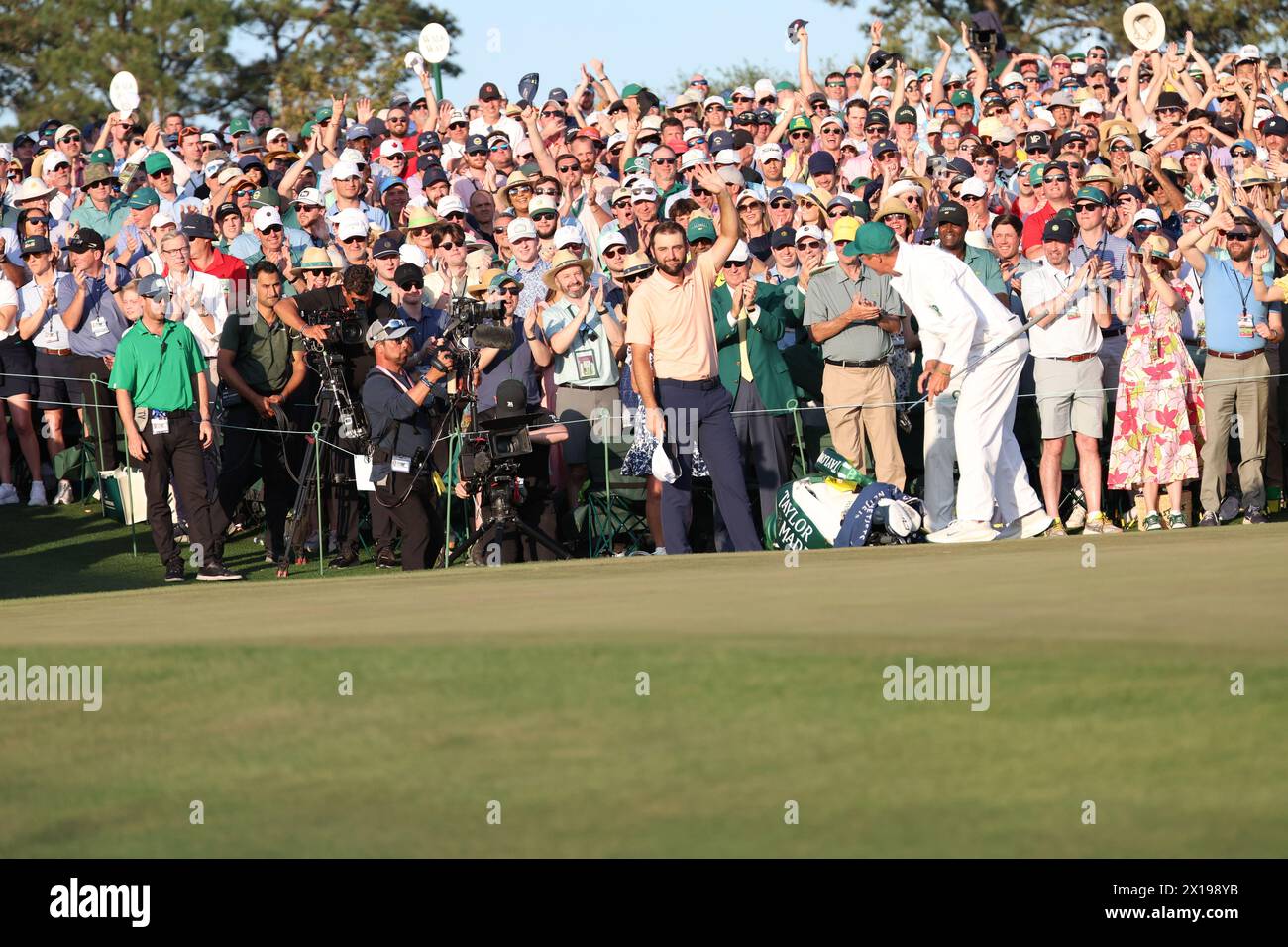 United States' Scottie Scheffler on the 18th hole during the day 4 of ...