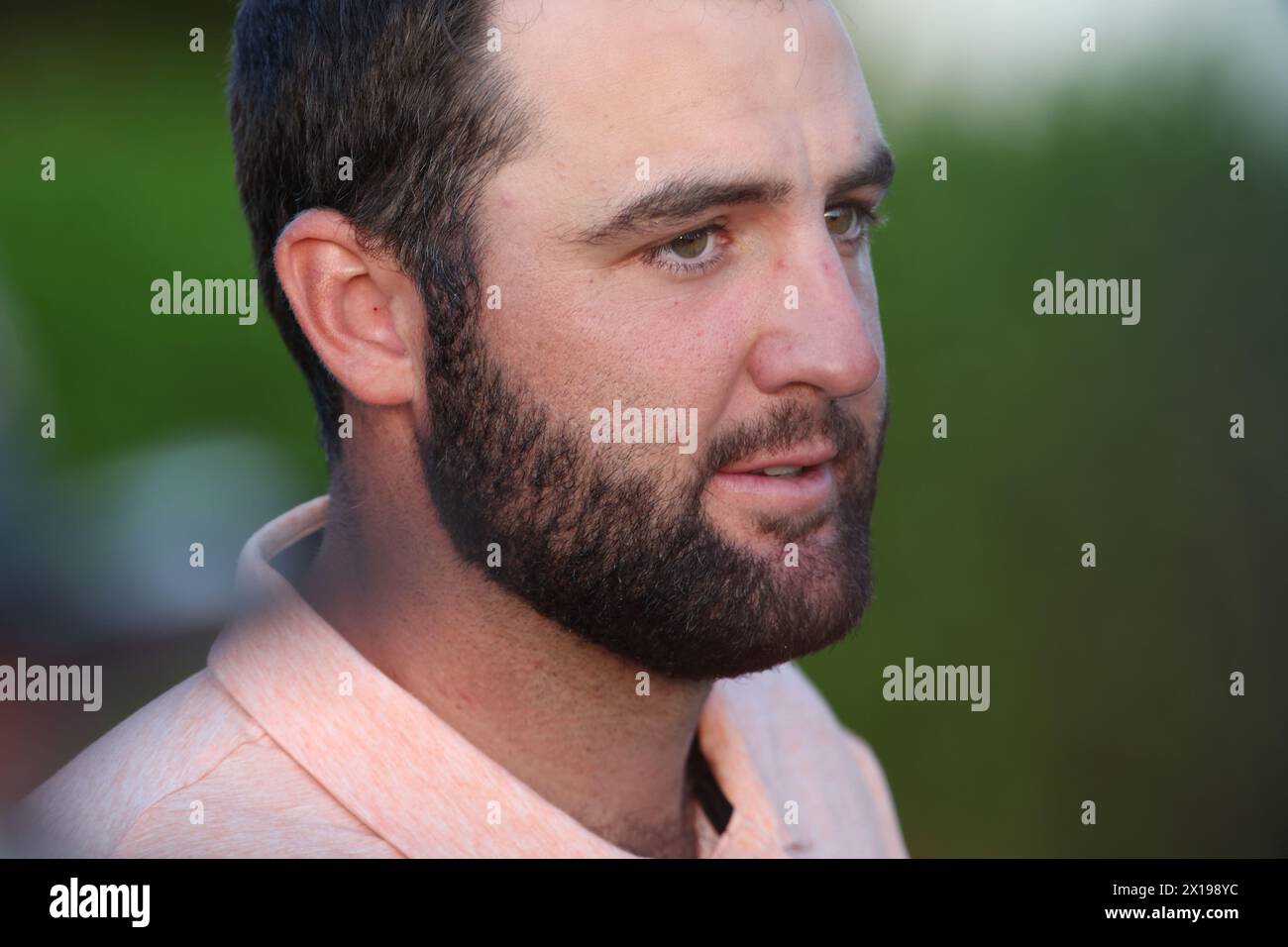 United States' Scottie Scheffler on the 18th hole during the day 4 of ...