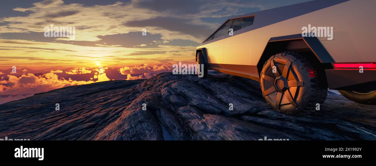 Tesla cybertruck driving in hi-res stock photography and images - Alamy