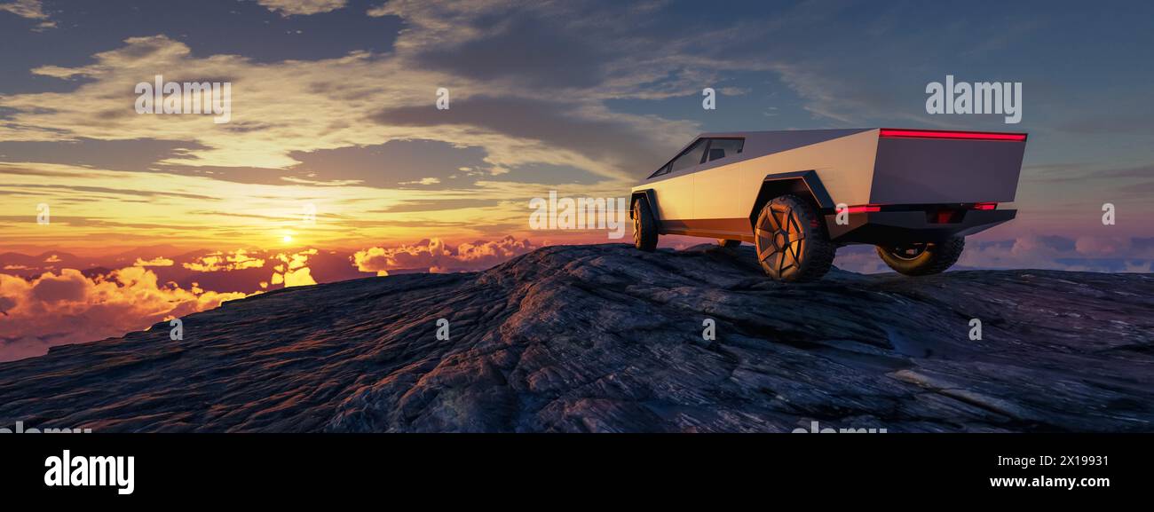 Tesla cybertruck driving in hi-res stock photography and images - Alamy