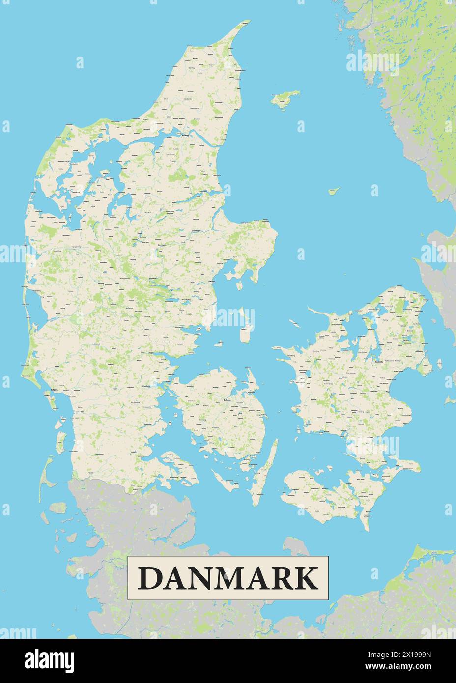 Danmark map hi-res stock photography and images - Alamy