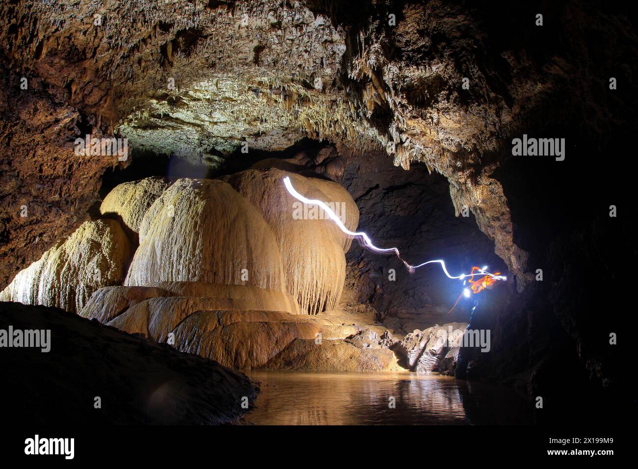 Beauty ornament of Gilap Cave in Gunungsewu karst. Karst is a water ...