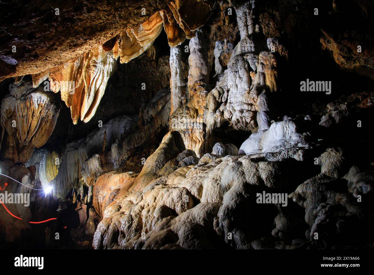 The beauty of stalagmite ornament of Gilap Cave in Gunungsewu karst ...