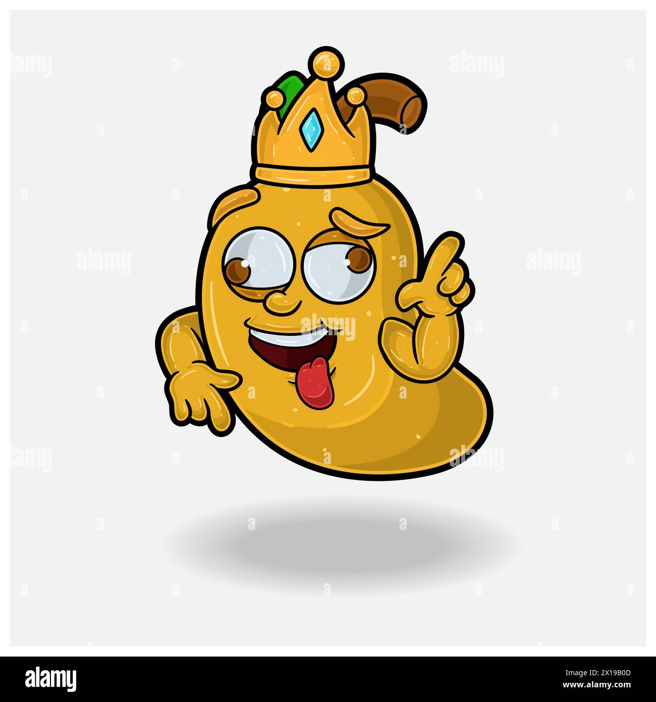 Crazy expression with Mango Fruit Crown Mascot Character Cartoon ...