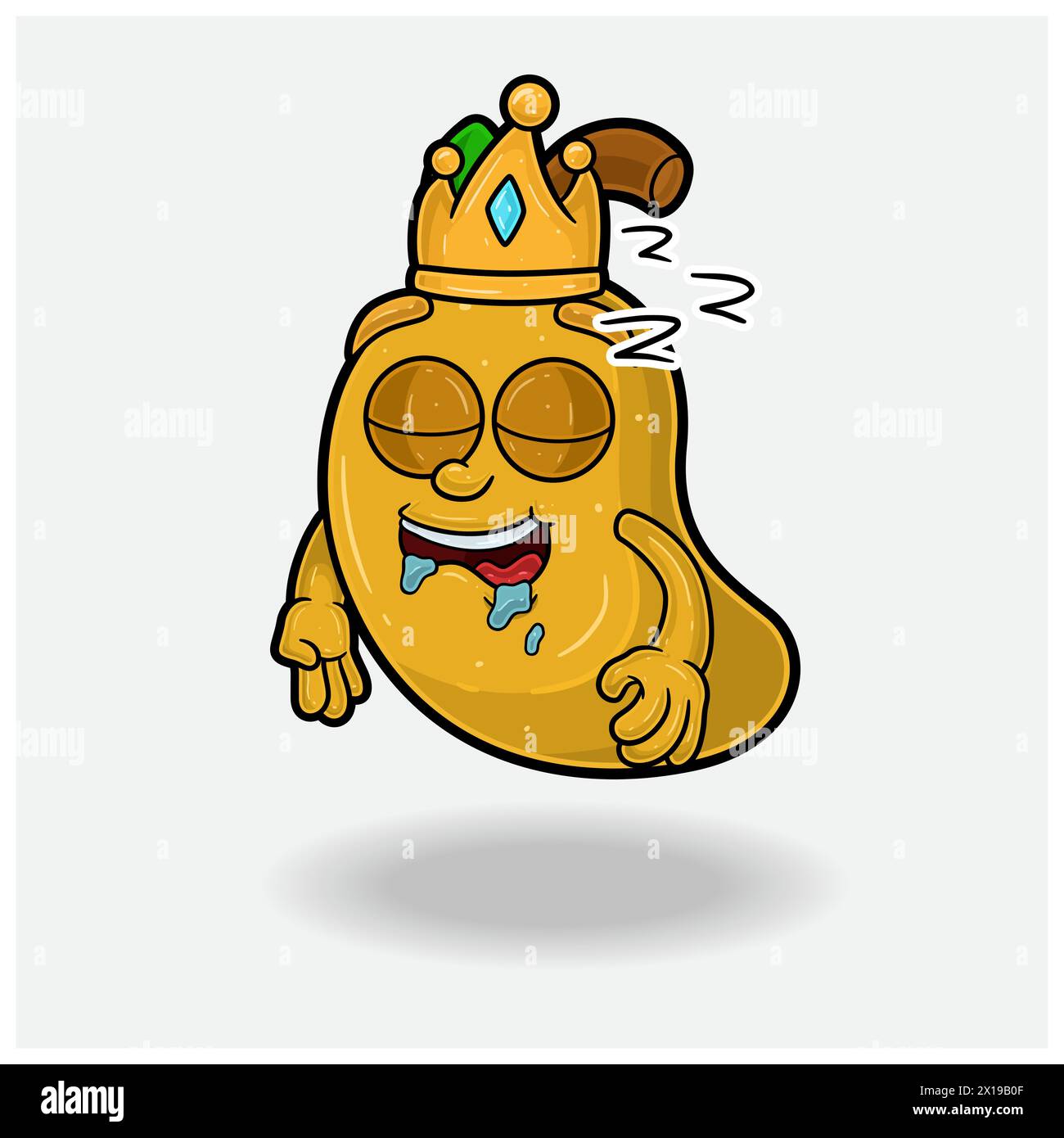 Sleep expression with Mango Fruit Crown Mascot Character Cartoon ...