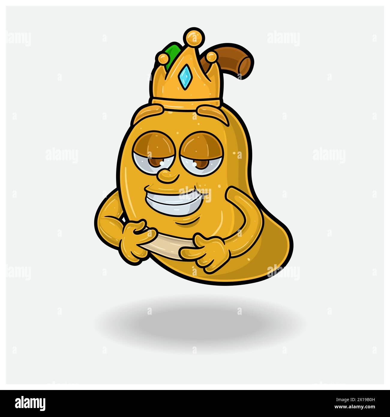 Love struck expression with Mango Fruit Crown Mascot Character Cartoon ...
