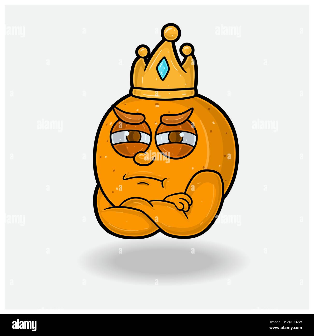 Jealous expression with Orange Fruit Crown Mascot Character Cartoon ...